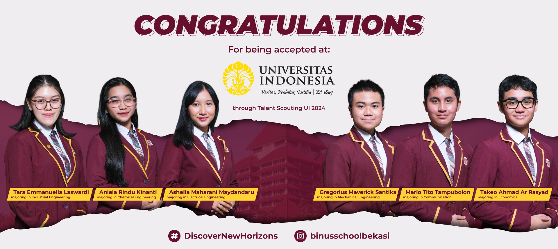 Congratulations on being accepted through Talent Scouting UI 2024 ...